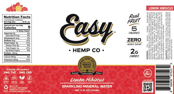 Easy Hemp Co. | THC Sparkling Mineral Water & Seltzer